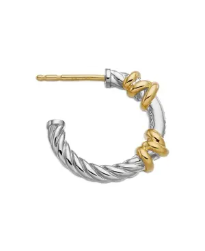 David Yurman Petite Helena Wrap Hoop Earrings - Silver/gold