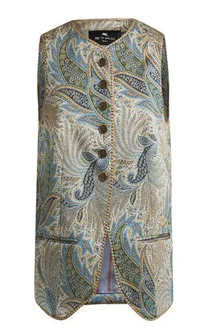 Etro Printed Cotton-blend Vest