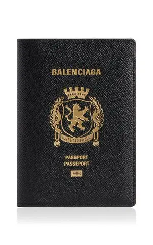 Balenciaga Leather Passport Holder - Black