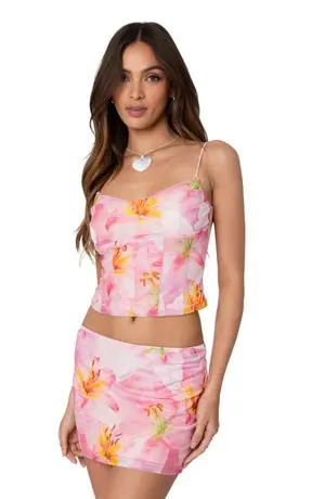EDIKTED Stassi Floral Crop Top