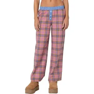 EDIKTED Plaid Lounge Pants