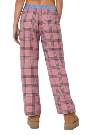 EDIKTED Plaid Lounge Pants