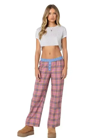 EDIKTED Plaid Lounge Pants