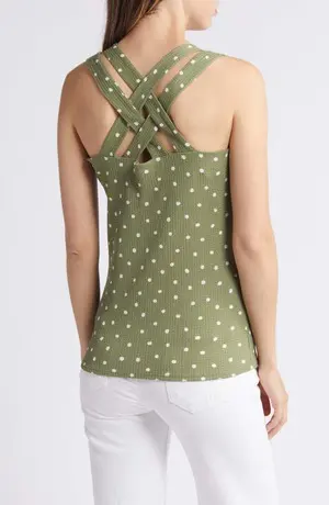 Loveappella Crisscross Tank Top - Sage