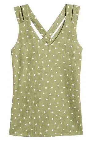 Loveappella Crisscross Tank Top - Sage