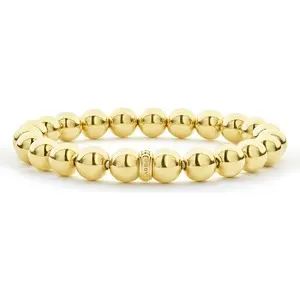 Lagos Signature Caviar Beaded Stretch Bracelet - Gold
