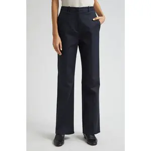 Emporio Armani Cotton-blend Flare Pants - Solid Blue Navy