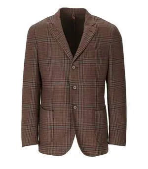 SANTANIELLO Tartan Single Breasted Jacket - Brown