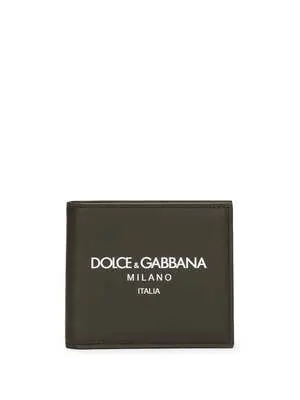 Dolce & Gabbana Logo-print Leather Wallet Green