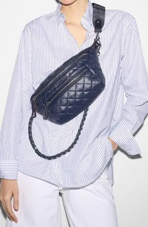 Mz Wallace Small Crosby Quilted Nylon Convertible Sling Bag - Dawn
