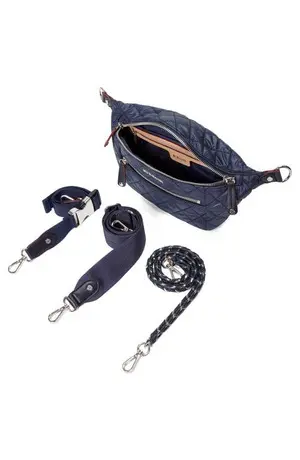 Mz Wallace Small Crosby Quilted Nylon Convertible Sling Bag - Dawn