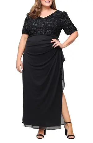 Alex Evenings Puff Sleeve Evening Dresses
