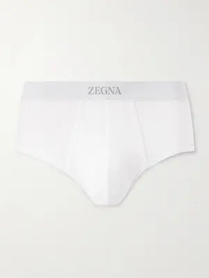 Zegna Stretch-cotton Briefs - White