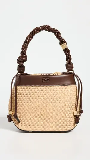 GANNI Raffia Bucket Bag