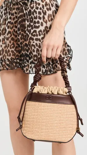 GANNI Raffia Bucket Bag