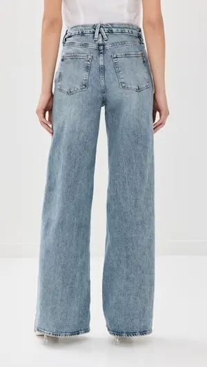 Good American Wide Leg Step Insert Jeans