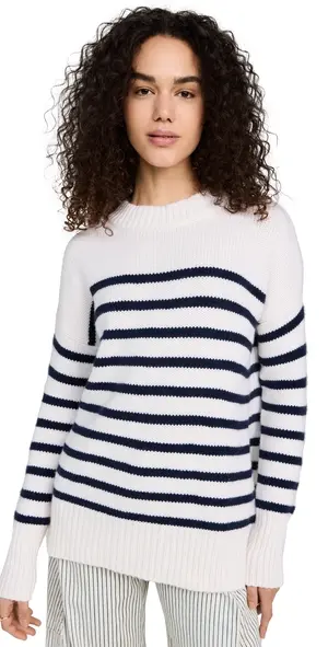 LA LIGNE Marin Striped Sweater - Cream/navy
