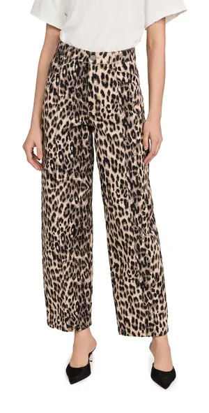 Baum Und Pferdgarten Nara Jeans Animal Print Stretch Denim - Brown Baum Leopard