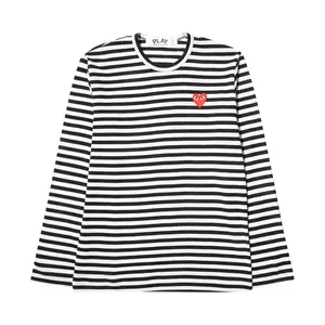 Play Comme Des Garcon Striped T-shirt /white - Black