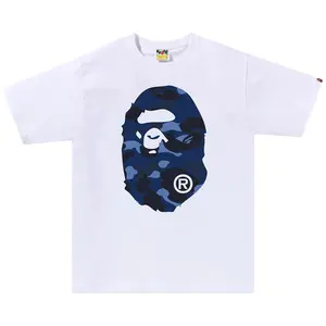A BATHING APE Color Camo Big Ape Head T-shirt 'white/navy' White