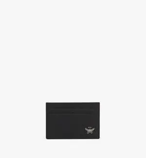 Mcm Himmel Card Case In Grained Leather - Black