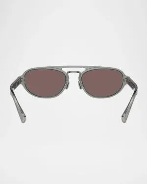 Brunello Cucinelli Acetate Oval Sunglasses - Grey