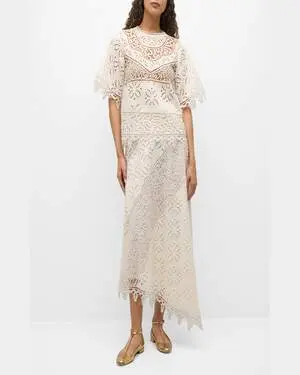 Ulla Johnson Aria Cutwork Embroidered Linen Blouse
