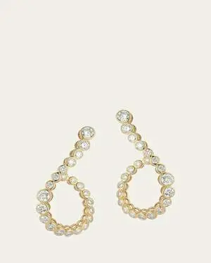 Ondyn ONDYN Halo Hoop Earrings With Diamonds Yellow Gold