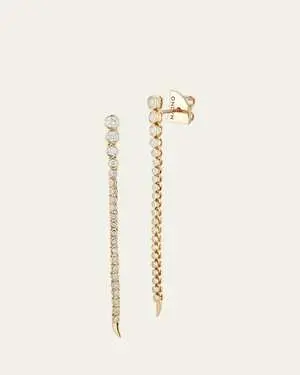 Ondyn Long Continuum Diamond Earrings - Gold