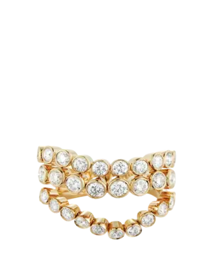 Ondyn Avalon Three-row Diamond Ring - Gold