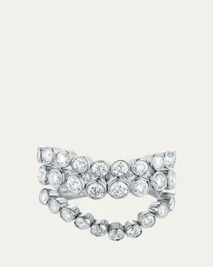 Ondyn Avalon Three-row Diamond Ring - White Gold