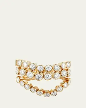 Ondyn ONDYN Avalon Three-Row Diamond Ring Yellow Gold