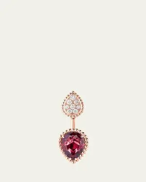 Boucheron 18k Pink Gold Serpent Boheme Rhodolite And Diamond Earring - Rose Gold