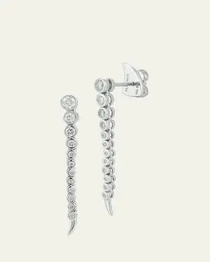 Ondyn Short Continuum Diamond Drop Earrings - White Gold