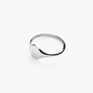 Shinola Engravable Round Signet Ring - Sterling Silver