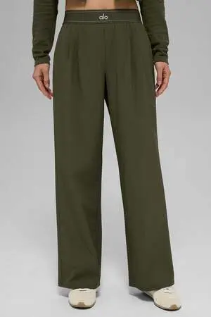 Alo Yoga Suit Up Trouser Green Olive