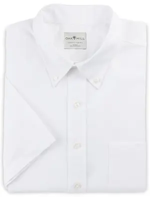 OAK HILL BY DXL Big & Tall Pinpoint Dress Shirt - White