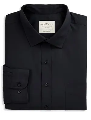 OAK HILL BY DXL Broadcloth Dress Shirt - Black