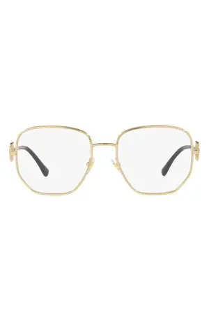 Versace 54mm Irregular Square Optical Glasses - Gold