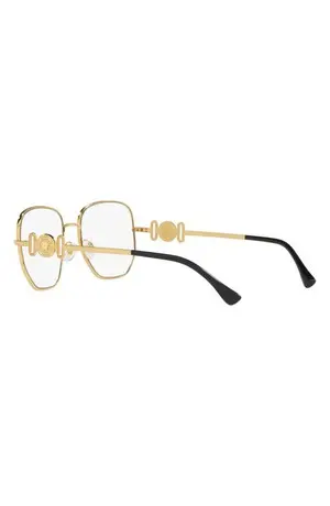 Versace 54mm Irregular Square Optical Glasses - Gold