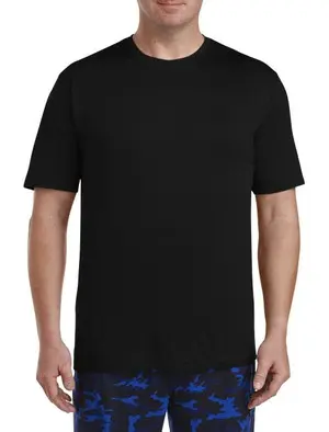 HARBOR BAY BY DXL Tech Stretch Crewneck T-shirt - Black