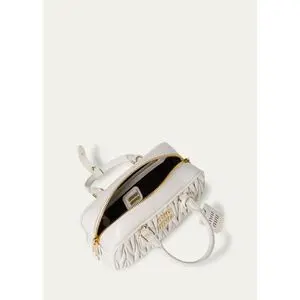 Miu Miu Zip Quilted Leather Top-handle Bag - Bianco