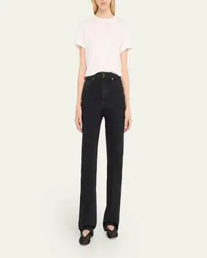 Khaite Danielle Enameled Button Jeans