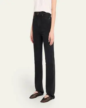 Khaite Danielle Enameled Button Jeans