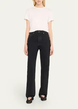 Khaite Danielle Enameled Button Jeans