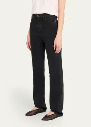 Khaite Danielle Enameled Button Jeans