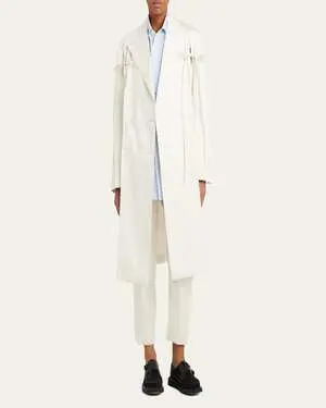SETCHU Origami Button Cuff Silk Pants - White