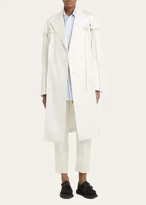 SETCHU Origami Button Cuff Silk Pants - White
