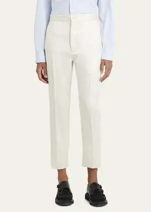 SETCHU Origami Button Cuff Silk Pants - White