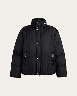 SETCHU Jacquard Stripe Down Hooded Jacket